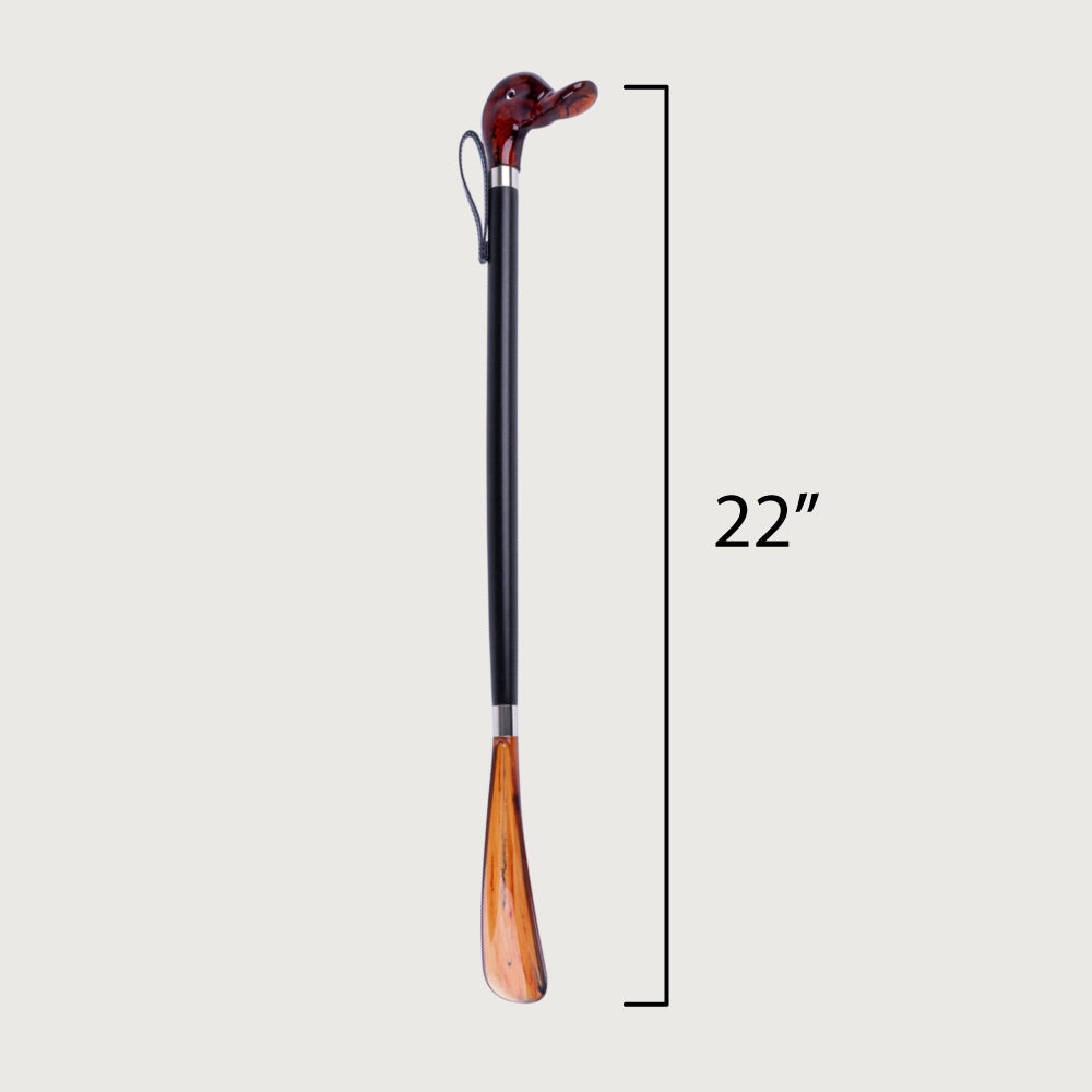 FootFitter Medium 22" Shoe Horn with Tortoiseshell Duck Handle